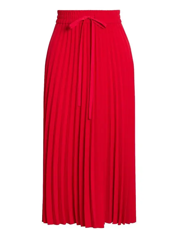 Red Valentino Pleated Crepe Midi Skirt - Red