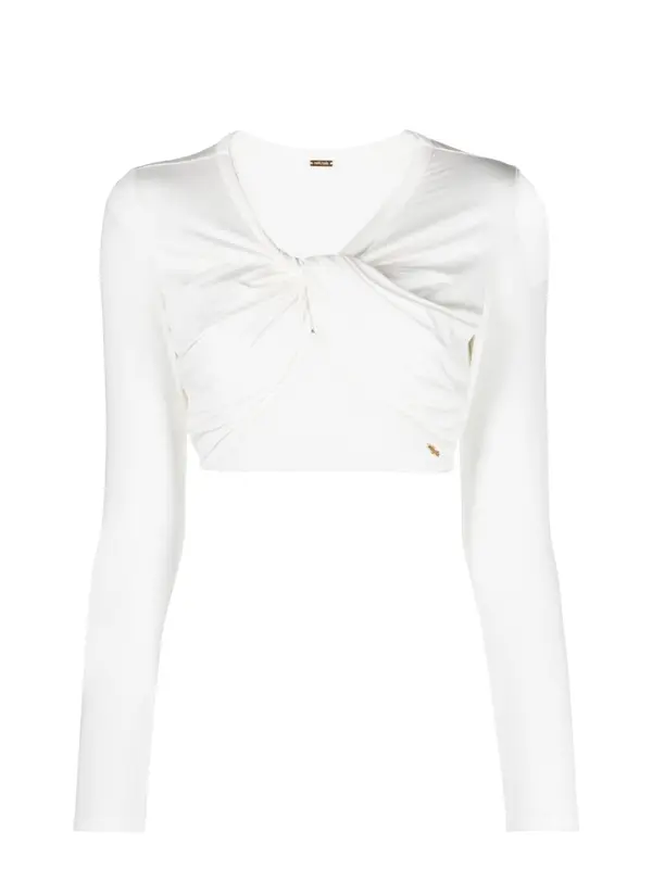 Cult Gaia Avani Twisted Crop Top - White