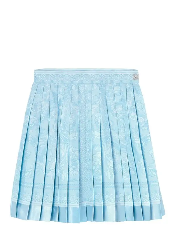 Versace Barocco Print Silk Skirt - Blue