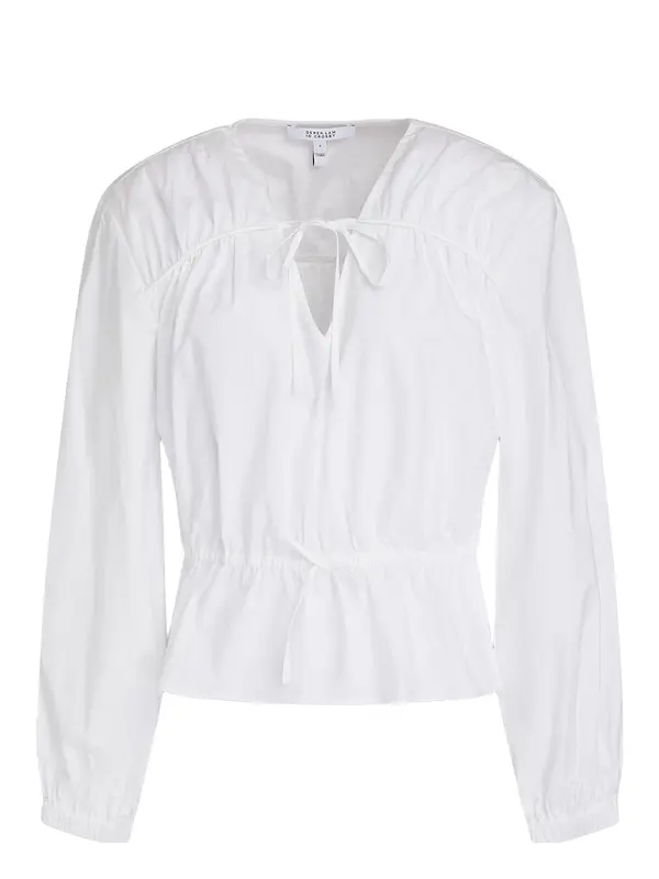 Derek Lam 10 Crosby Breanna Cotton-blend Poplin Blouse - White