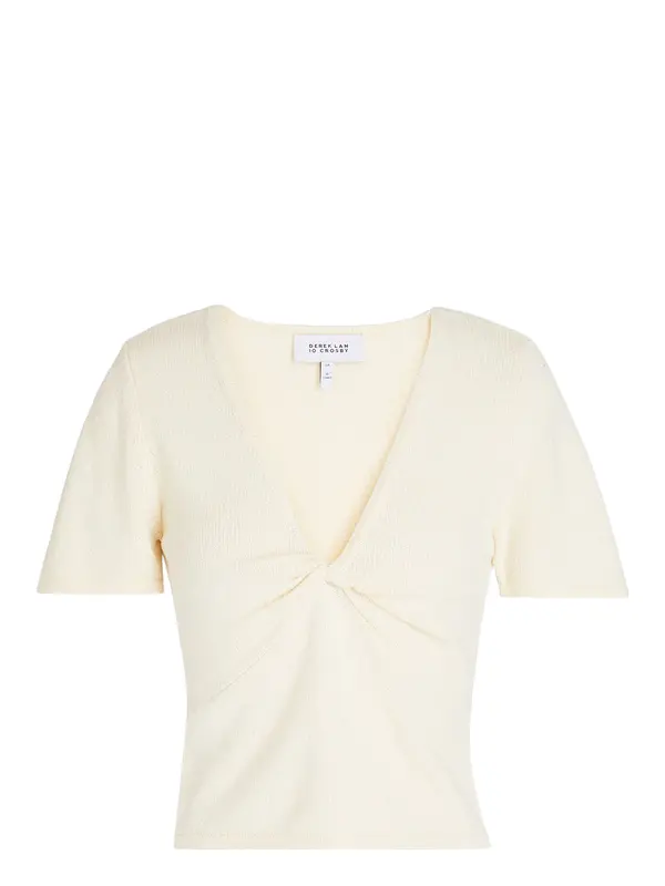 Derek Lam 10 Crosby Leanna Twist-front Top - Ecru