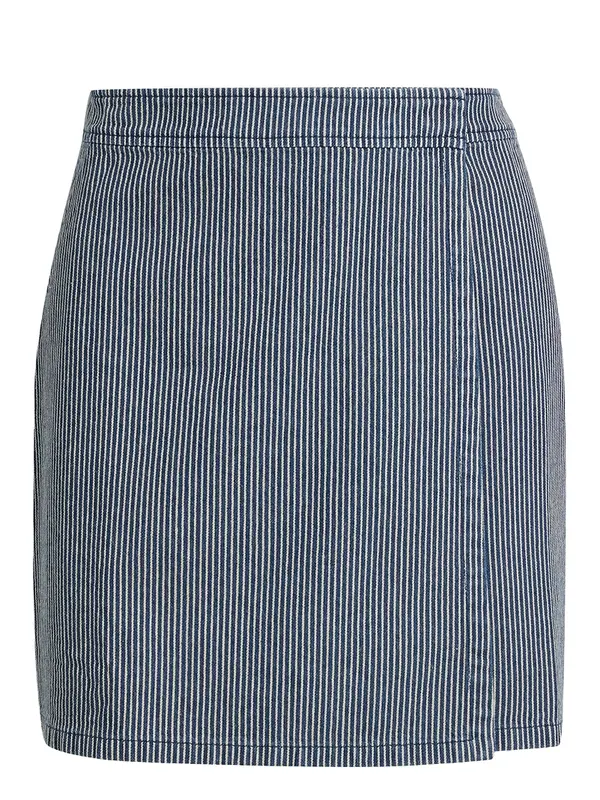 ATM Anthony Thomas Melillo Striped Cotton-jacquard Mini Wrap Skirt - Navy