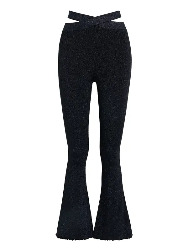 3.1 Phillip Lim Marlet Cutout Metallic Pants - Midnight Blue