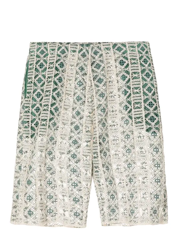 AMIR SLAMA Embroidered Shorts - Green