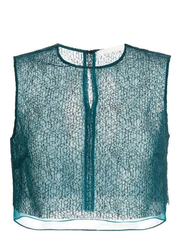JASON WU Layered Cropped Blouse - Green