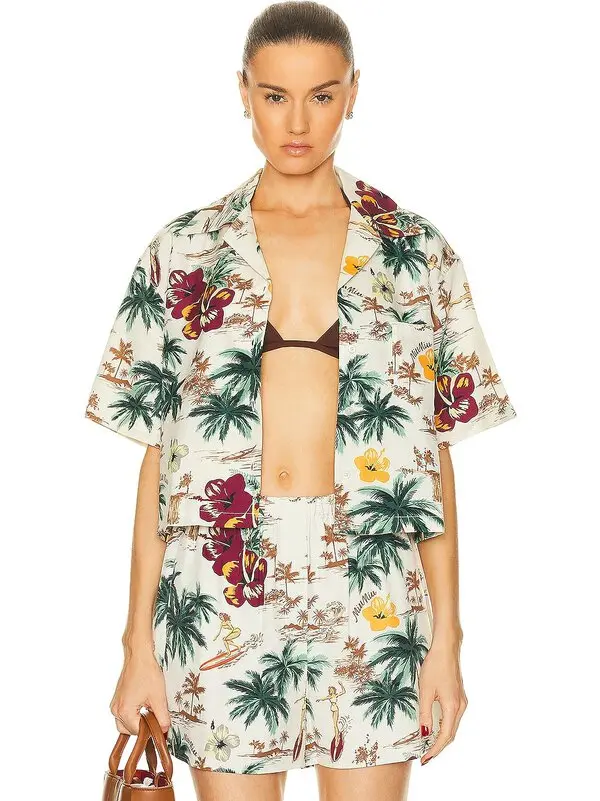 Miu Miu Hawaii Print Top - Avorio