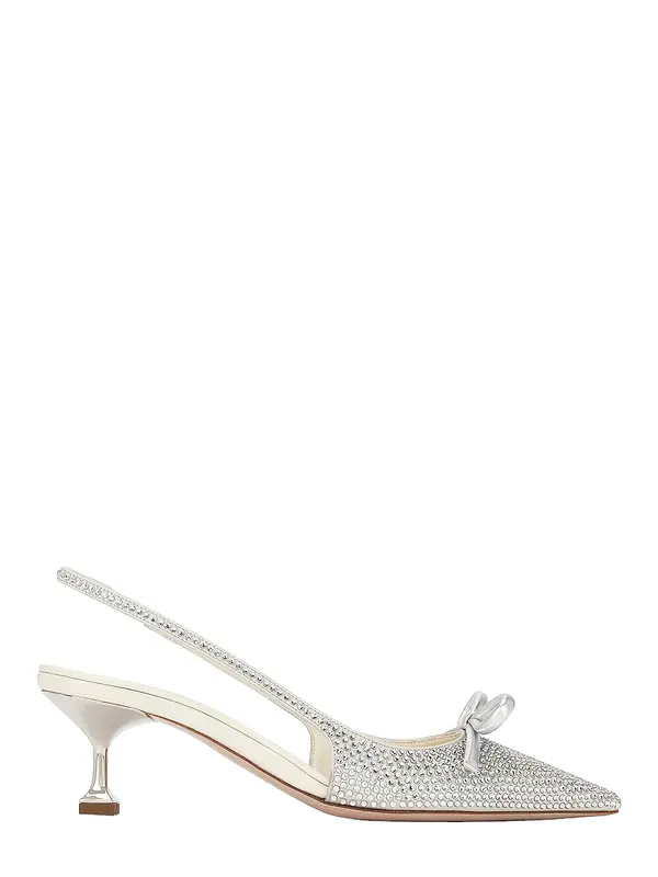 Miu Miu Crystal Embellished Slingback Pumps - Perla
