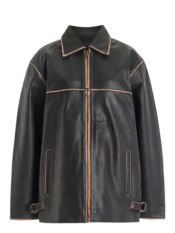 WORN VINTAGE Leather Jacket - Black