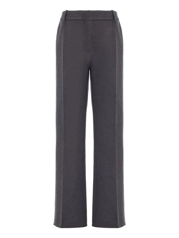 Valentino Garavani Mid-rise Wool-cashmere Flared Pants - Dark Grey
