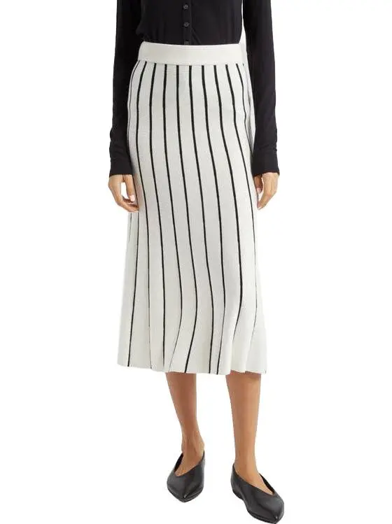 ATM Anthony Thomas Melillo Stripe Knit Skirt - Chalk/black
