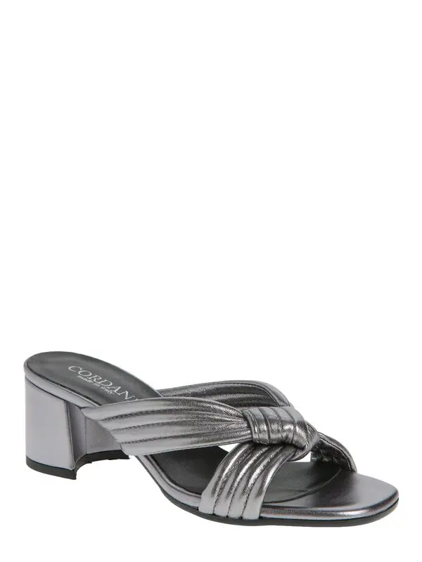 Cordani Imani Metallic Slide Sandal - Pewter