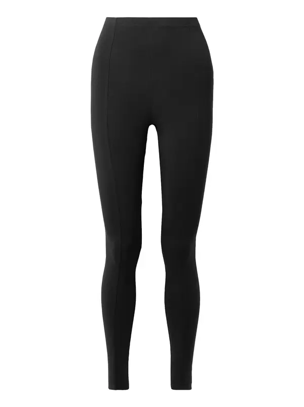 Another Tomorrow Net Sustain Stretch-lenzing Lyocell Leggings - Black