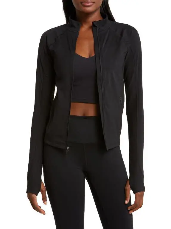 Lacoste Rib Panel Zip Jacket - Black