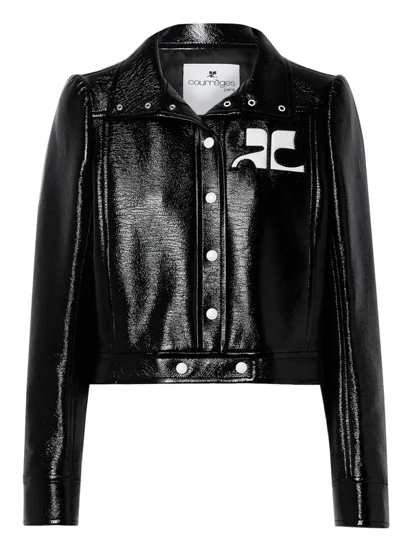 COURREGES Reedition Coated Cotton-blend Jacket - Black