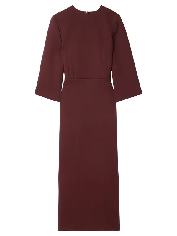 THE ROW Jery Wool And Silk-blend Crepe Maxi Dress - Burgundy