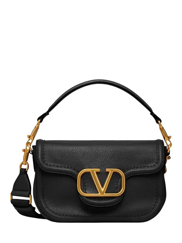 Valentino Garavani Leather Alltime Shoulder Bag - Black
