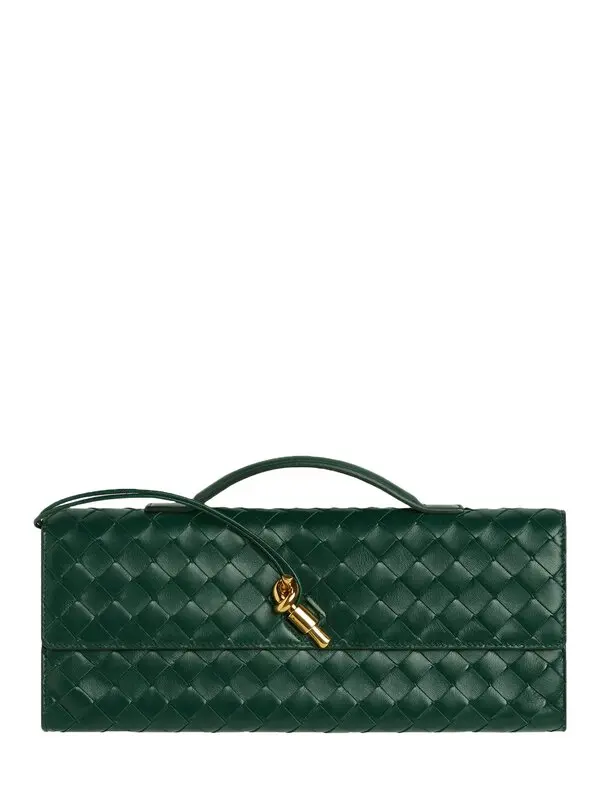 Bottega Veneta Small Leather Top-handle Clutch Bag - Green