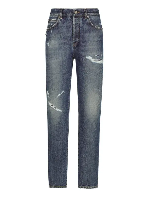 Dolce & Gabbana Ripped Denim Jeans - Blue