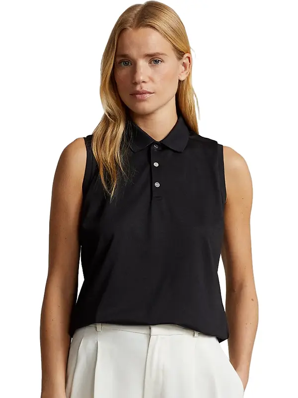 Ralph Lauren Classic Fit Sleeveless Tour Polo Shirt - Polo Black
