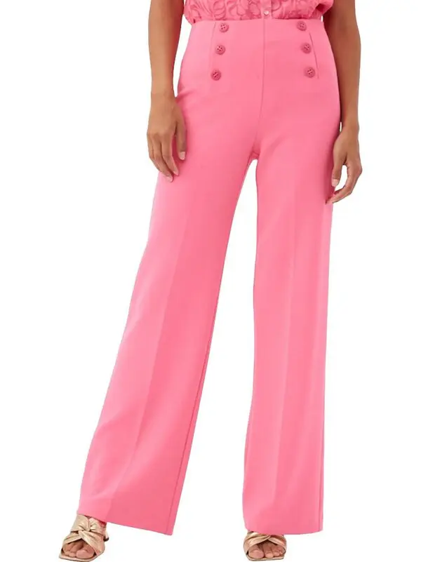 Trina Turk Saltie Wide-leg Suiting Pants - Papillon Pink