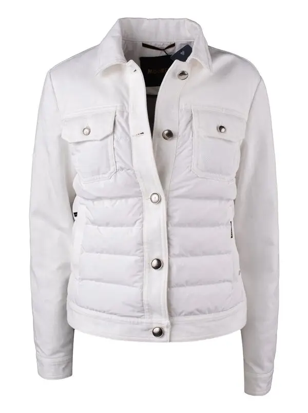 MOORER Denim And Down Jacket - White