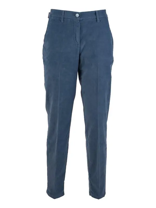 Jacob Cohen Velvet Straight Leg Pants - Blue