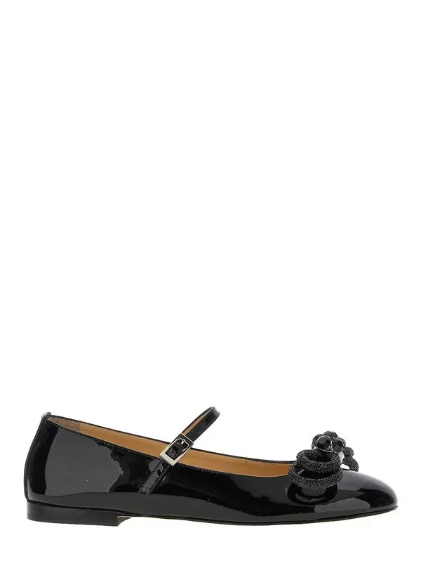 Mach & Mach Double Bow Ballerina Flats - Black