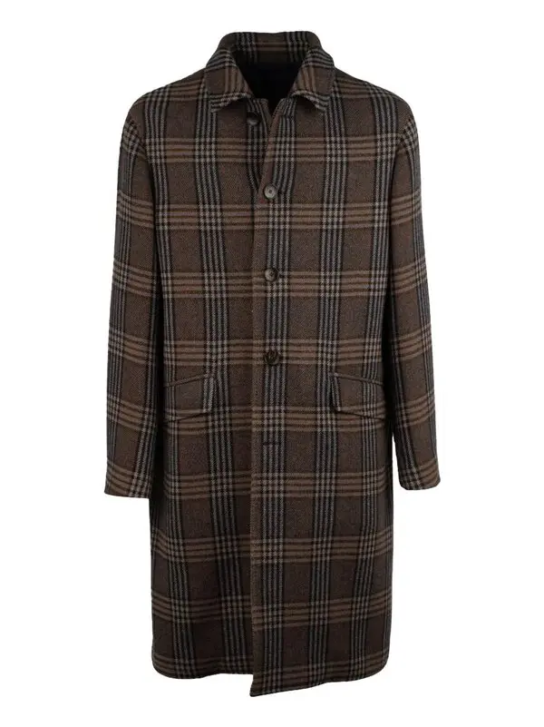 Etro Long Striped Coat - Brown