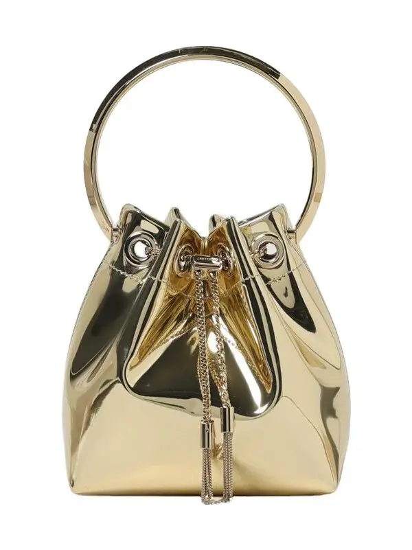 JIMMY CHOO Drawstring Mini Bag With Hoop Handle - Gold