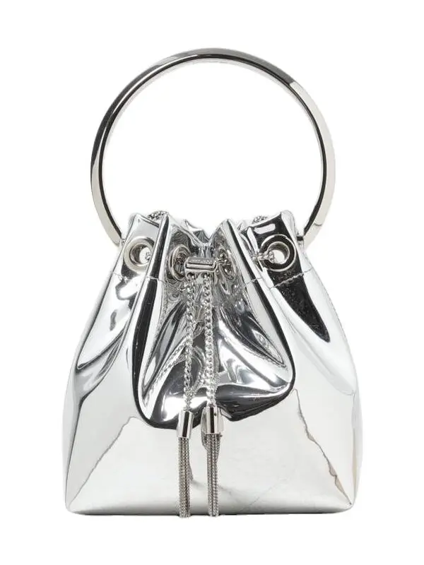JIMMY CHOO Bon Bon Mini Bag In Laminated Leather - Silver