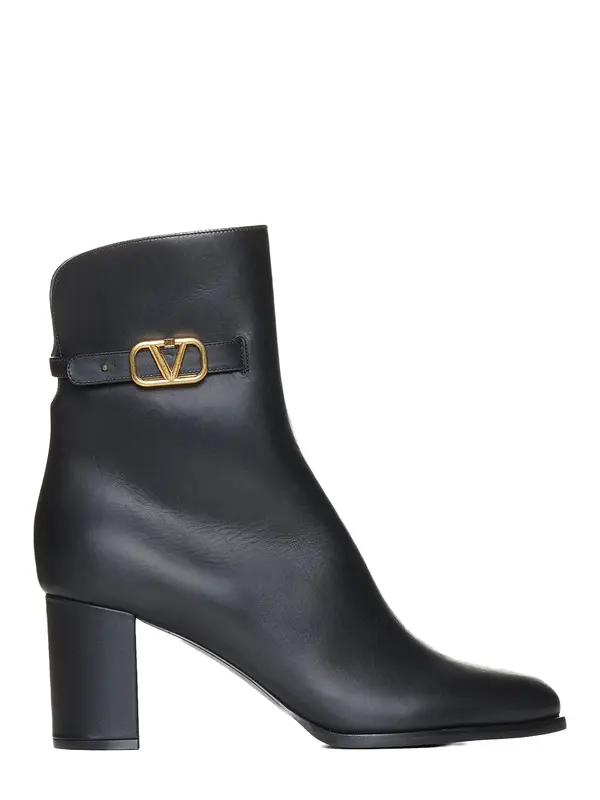 Valentino Garavani Vlogo Signature Leather Boots - Black