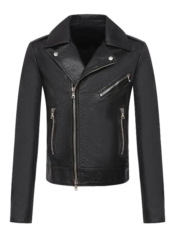 Balmain Leather Biker Jacket - Black