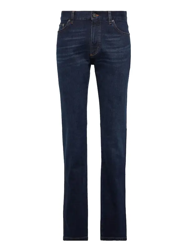 Zegna Roccia Low-rise Slim Jeans - Blue