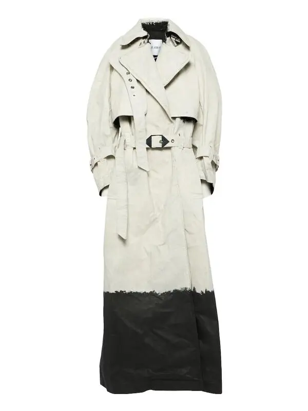 Attico Coated Denim Trench Coat - White