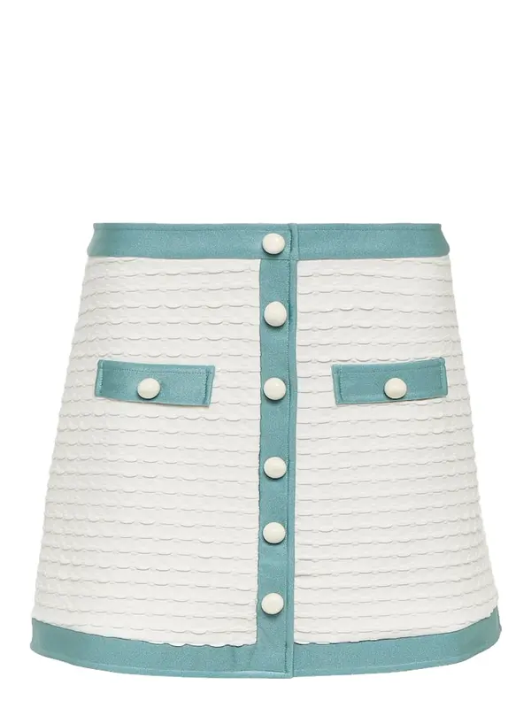 ADRIANA DEGREAS Jacquard Miniskirt - White
