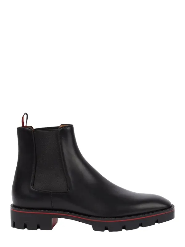 CHRISTIAN LOUBOUTIN Alpinosol Leather Chelsea Boots - Black