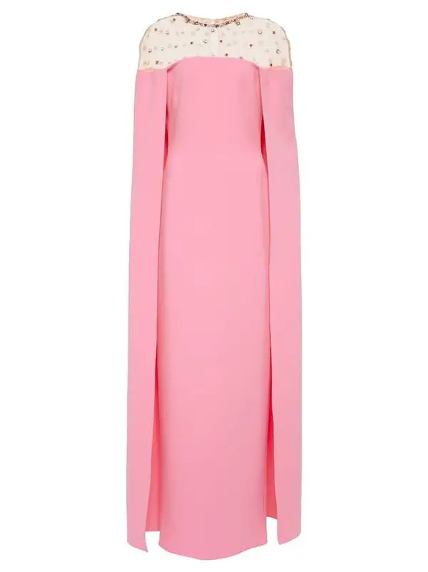 Safiyaa Ambere Caped Gown - Pink