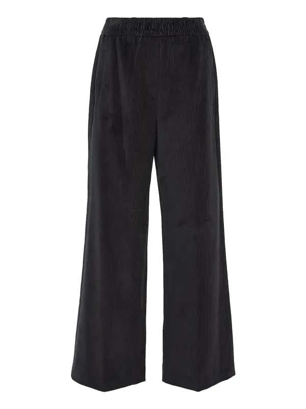 Brunello Cucinelli Corduroy Wide-leg Pants - Black