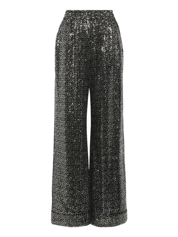 Dolce & Gabbana Sequined High-rise Wide-leg Pants - Grey