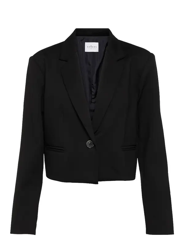 Velvet By Graham & Spencer Anya Cropped Blazer - Black