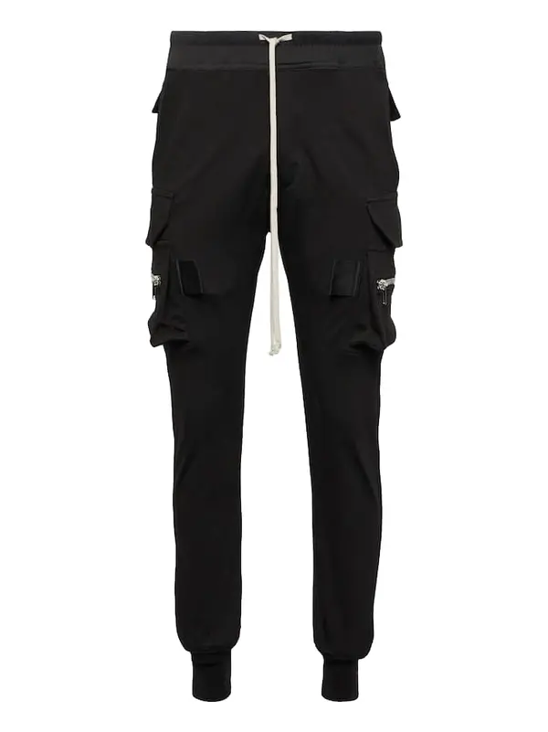 Rick Owens Mastodon Cotton Cargo Sweatpants - Black