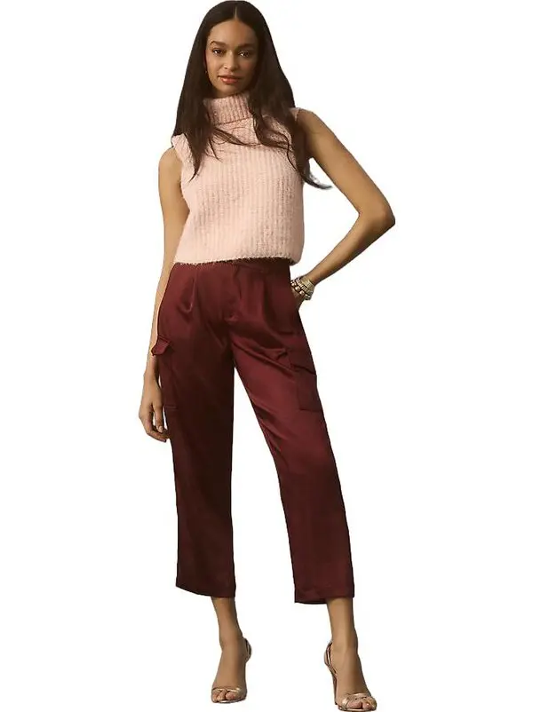 Paige Petite Malika Cargo Pants - Wine