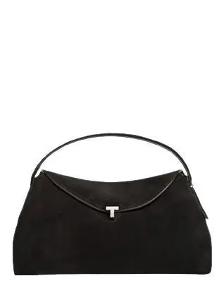 TOTEME T-lock Suede Top Handle Bag - Espresso