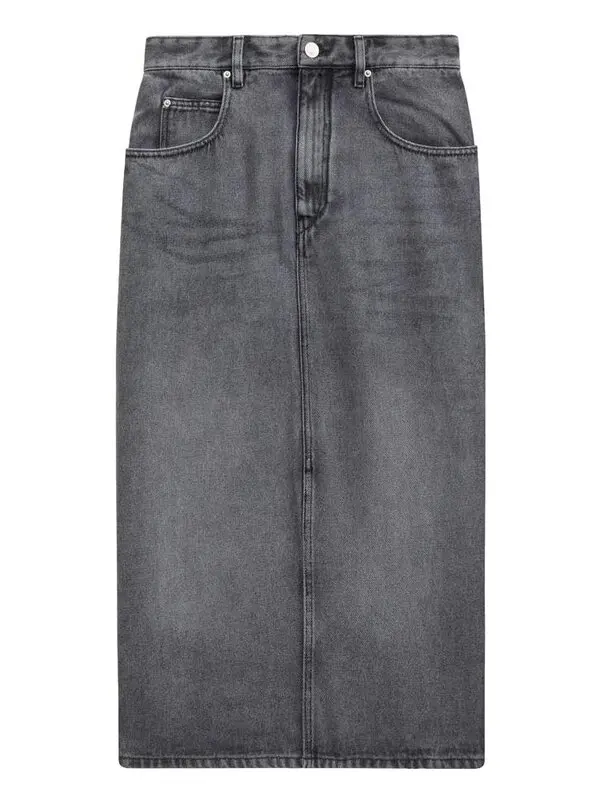 Isabel Marant Tilauria Midi Denim Skirt - Light Gray