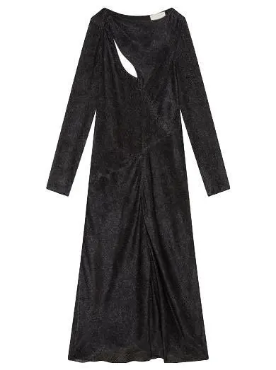 Isabel Marant Sabrina Silk Velvet Devore Dress - Black