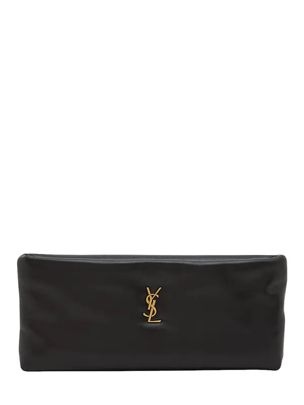 Saint Laurent Calypso Ziptop Clutch Bag - Black