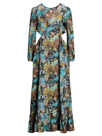 CONNOR & BLAKE Leopard Print Maxi Dress - Blue