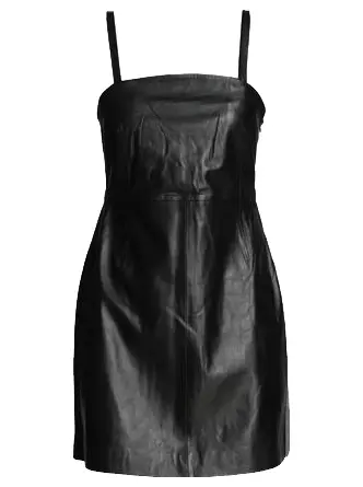 MUUBAA Mini Sheepskin Dress - Black