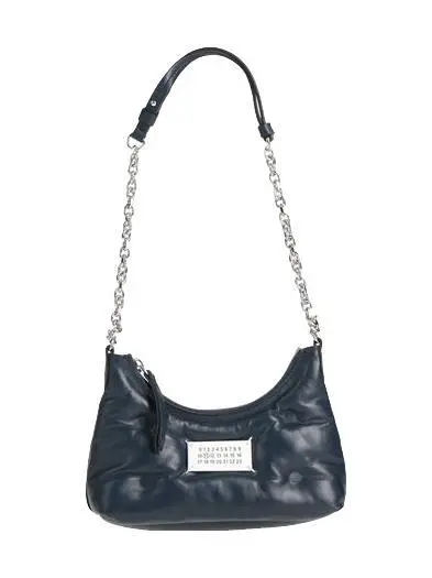 MAISON MARGIELA Hobo Bag In Leather With Brand Logo - Navy
