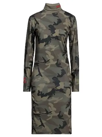 Gcds Camouflage-print Midi Dress - Green